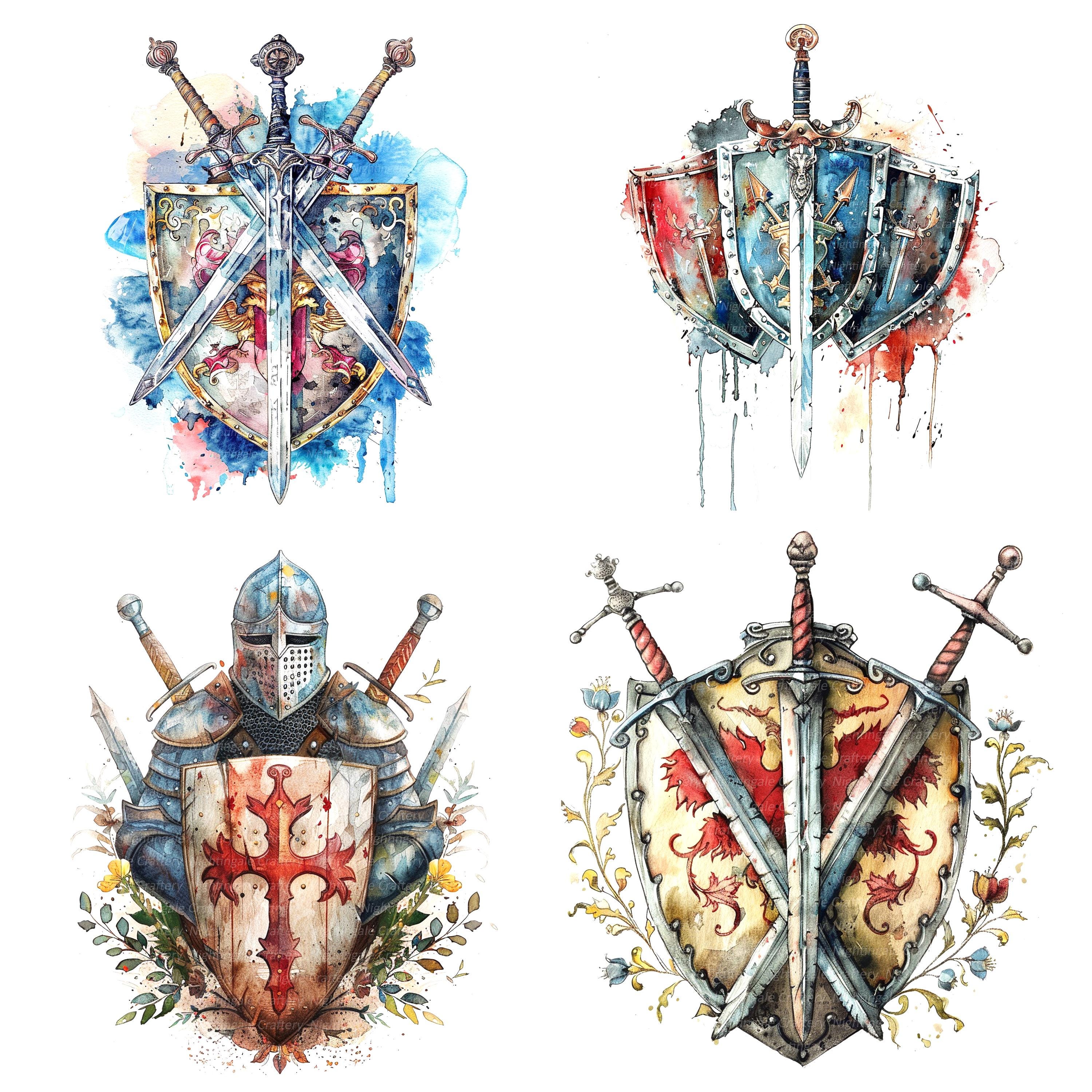 Clipart Spade E Scudi Medievali 16 Clipart Di Cavalieri, Stemmi, Spade