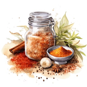 13 Spice Bottles Clipart, Kitchen Spices Clipart, Digital Clipart ...