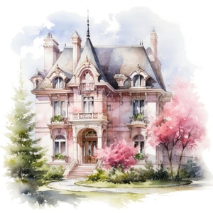 14 Princess House Clipart, Princess Home, Printable Watercolor Clipart ...