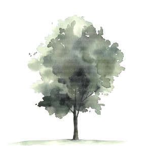 10 Minimalistic Tree Clipart, Simple Tree, Printable Watercolor Clipart ...