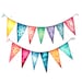 13 Party Bunting Clipart, Coloured Garland Clipart, Printable ...