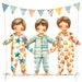 10 Pajama Party Clipart, Kids Slumber Party, Printable Watercolor ...
