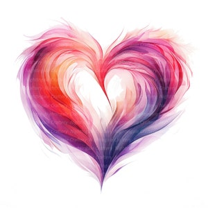 12 Abstract Heart Clipart, Digital Clipart, Watercolor Clipart ...