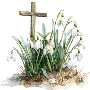 13 Cross Spring Flowers Clipart, Floral Cross, Forget Me Not, Printable ...