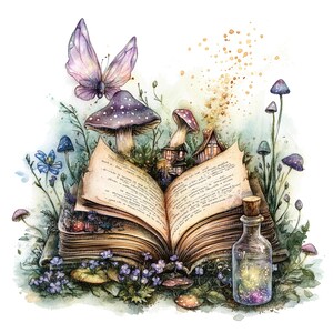 14 Enchanted Storybook, Magical Fairy Book Clipart, Printable ...