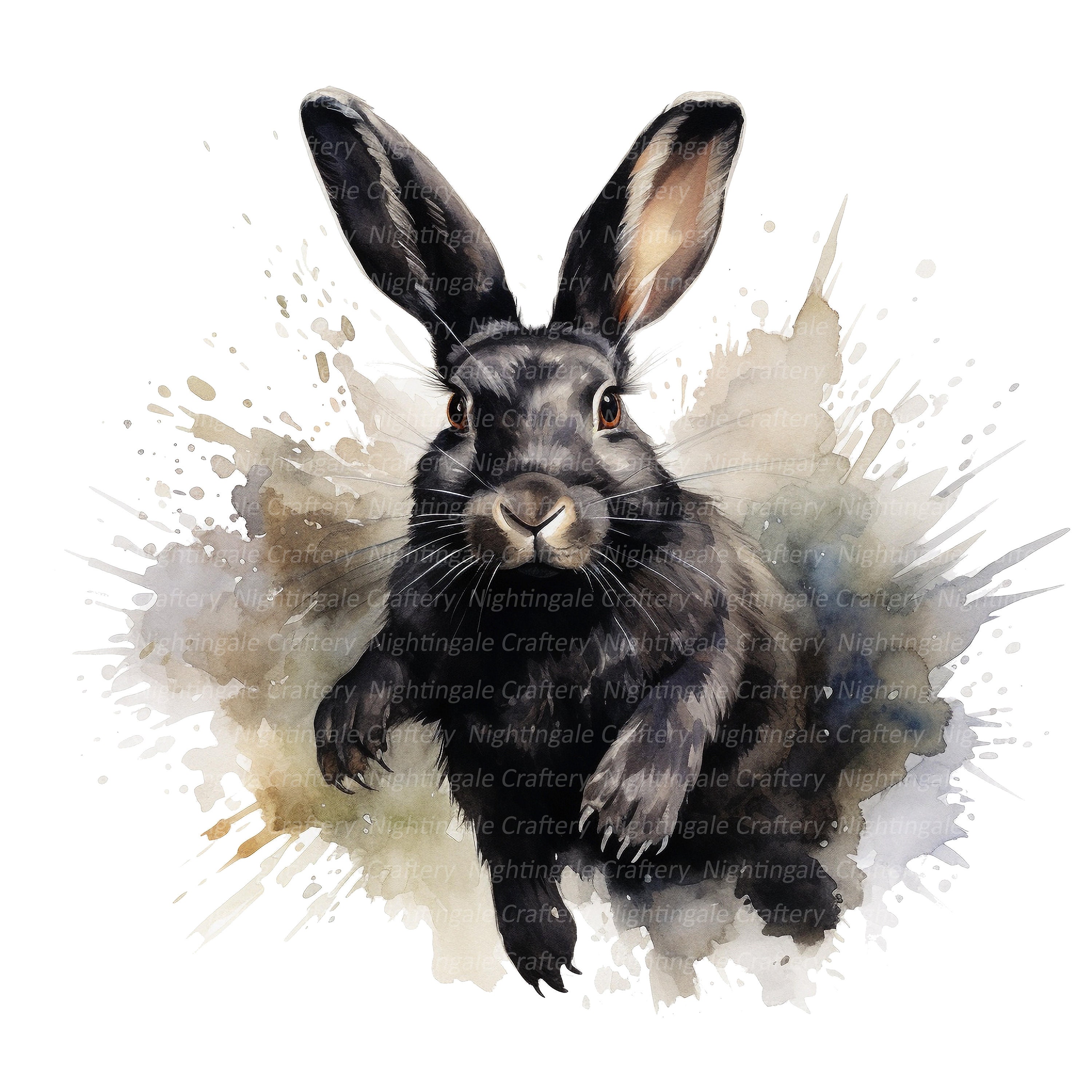 10 Black Bunny Clipart Black Rabbit Clipart Printable - Etsy Australia