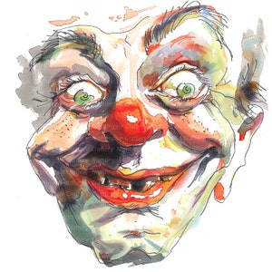 16 Funny Pantomime Clipart, Funny Clowns, Printable Watercolor Clipart ...