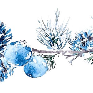 20 Christmas Garland Clipart, Seamless Border, Printable Watercolor ...