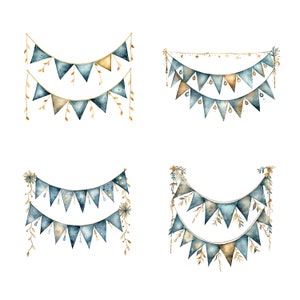 16 Party Bunting Clipart, Elegant Garland Clipart, Golden, Printable ...