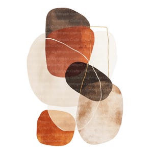 9 Abstract Boho Clipart, Abstract Wall Art, Printable Watercolor ...