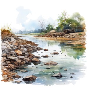 12 Polluted Waters Clipart, Printable Watercolor Clipart, High Quality ...