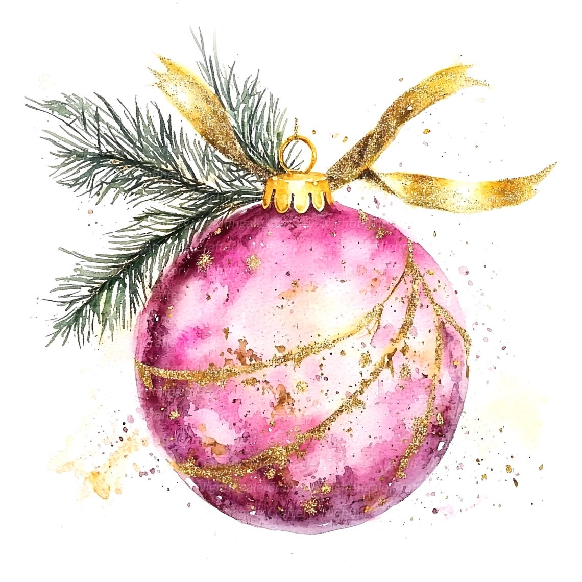 16 Coloured Baubles Clipart, Christmas Bauble, Printable Watercolor ...