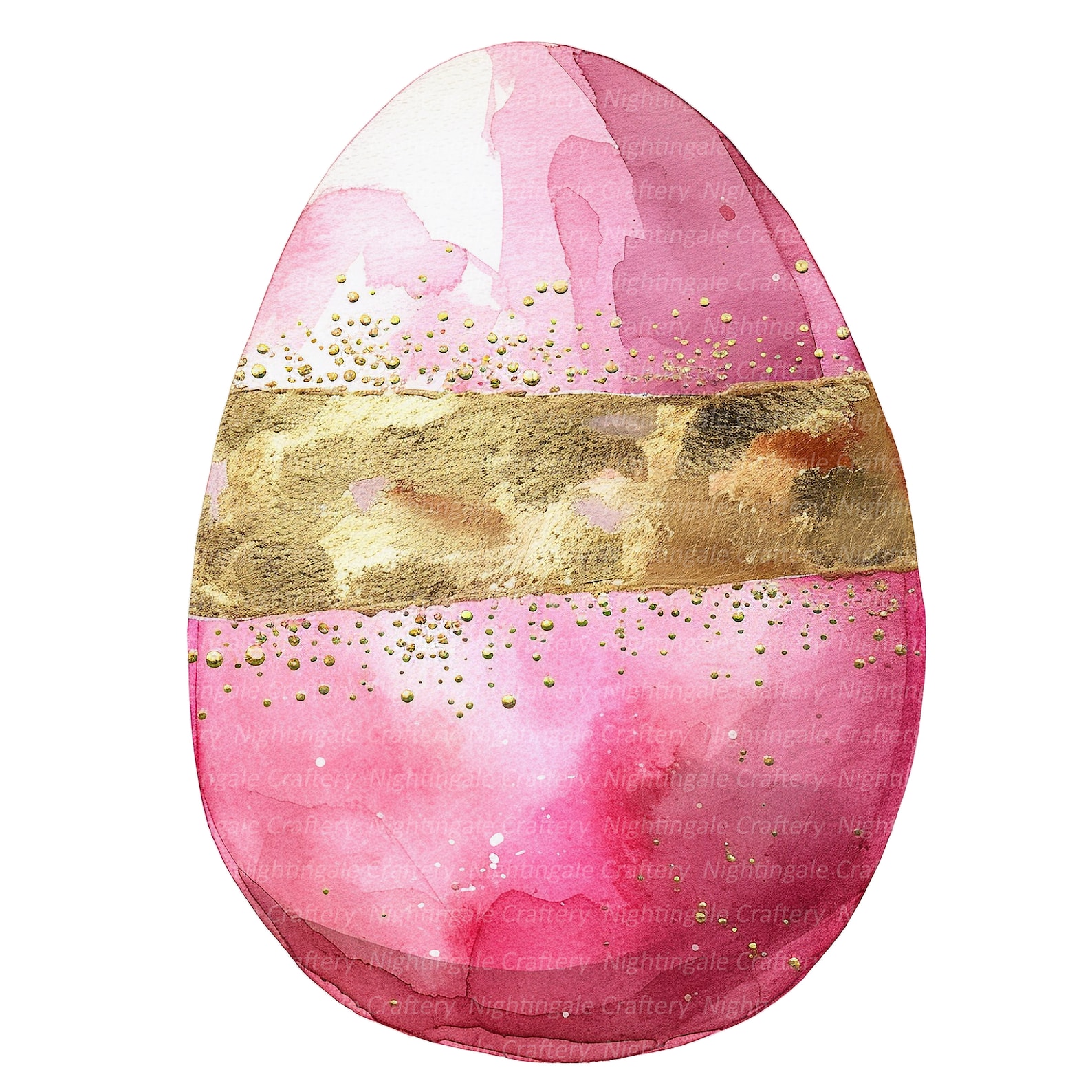 10 Golden Easter Egg Clipart, Easter Clipart, Printable Watercolor ...