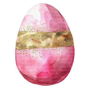 10 Golden Easter Egg Clipart, Easter Clipart, Printable Watercolor ...