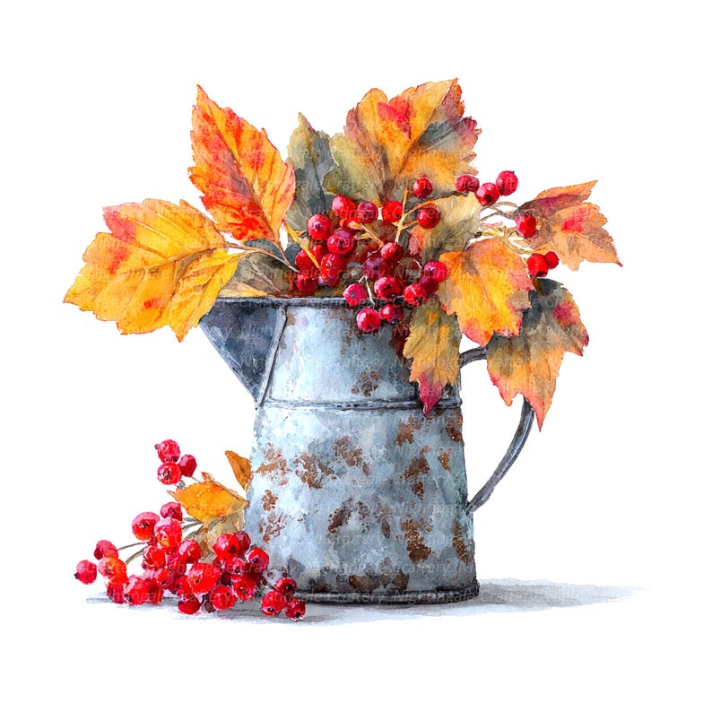 12 Autumn Leaves Pitcher, Autumn Leaves Art, Digital Clipart ...