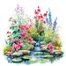 14 Garden With Pond Clipart, Garden Clipart, Printable Watercolor ...