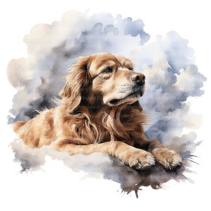 14 Dog in Clouds Clipart Dog in Memoriam Printable - Etsy