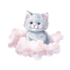 16 Animals in Clouds Clipart, Nursery Prints, Printable Watercolor ...