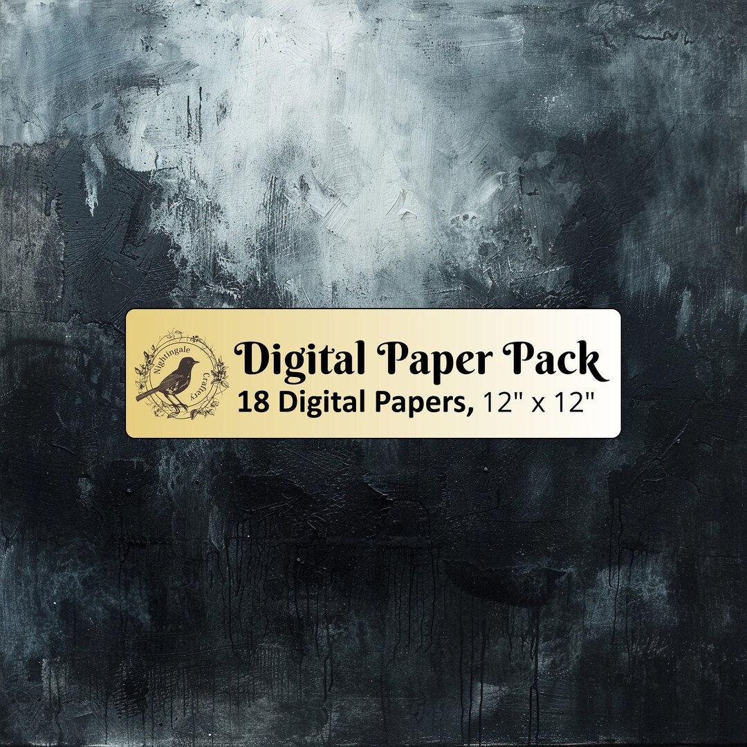 18 Scary Misty Dark Background Papers, 12 X 12 Digital Paper Pack, Junk ...