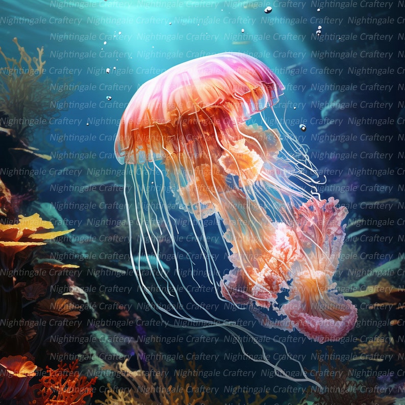 10 Jellyfish Clipart, Sea Jelly, Printable Watercolor Clipart, High ...