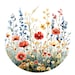 10 Wildflower Circular Decor Clipart, Flowers Wreath, Printable ...