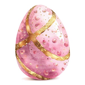 10 Golden Easter Egg Clipart, Easter Clipart, Printable Watercolor ...