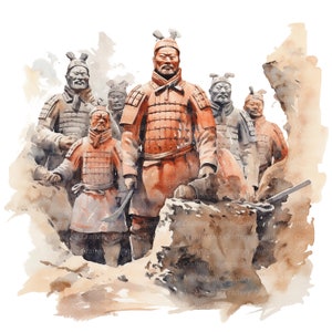 9 Terracotta Army Clipart, Terracotta, Printable Watercolor Clipart ...