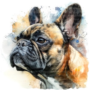 10 French Bulldog Clipart, Watercolor Bulldog, Printable Watercolor ...