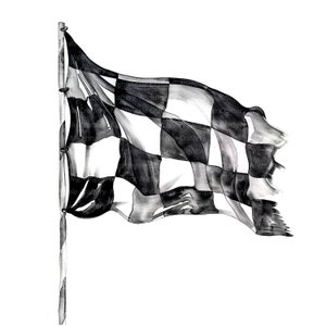 12 Finish Flag Clipart, Chequered Flag Images, Printable Watercolor ...