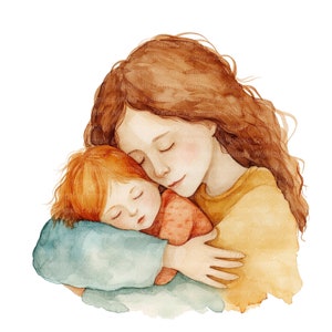 10 Mother and Child Clipart, Mother's Day Card, Printable Watercolor ...