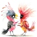 12 Whimsical Birds Clipart, Two Birds, Digital Clipart, Watercolor ...