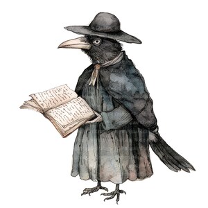 10 Pastor Clipart, Crow Clipart, Cartoon Pastor, Printable Watercolor ...