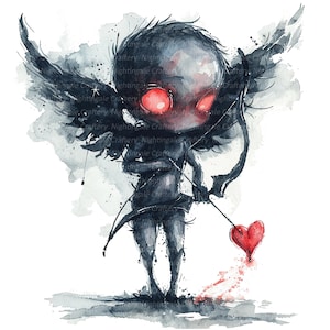 11 Gothic Cupid Clipart, Valentine Cupid Clipart, Digital Clipart ...