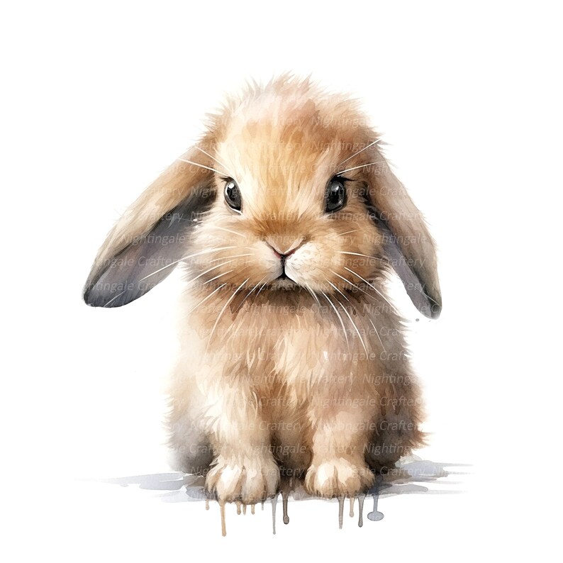 10 Sad Bunny Clipart Fluffy Rabbit Clipart Printable - Etsy UK