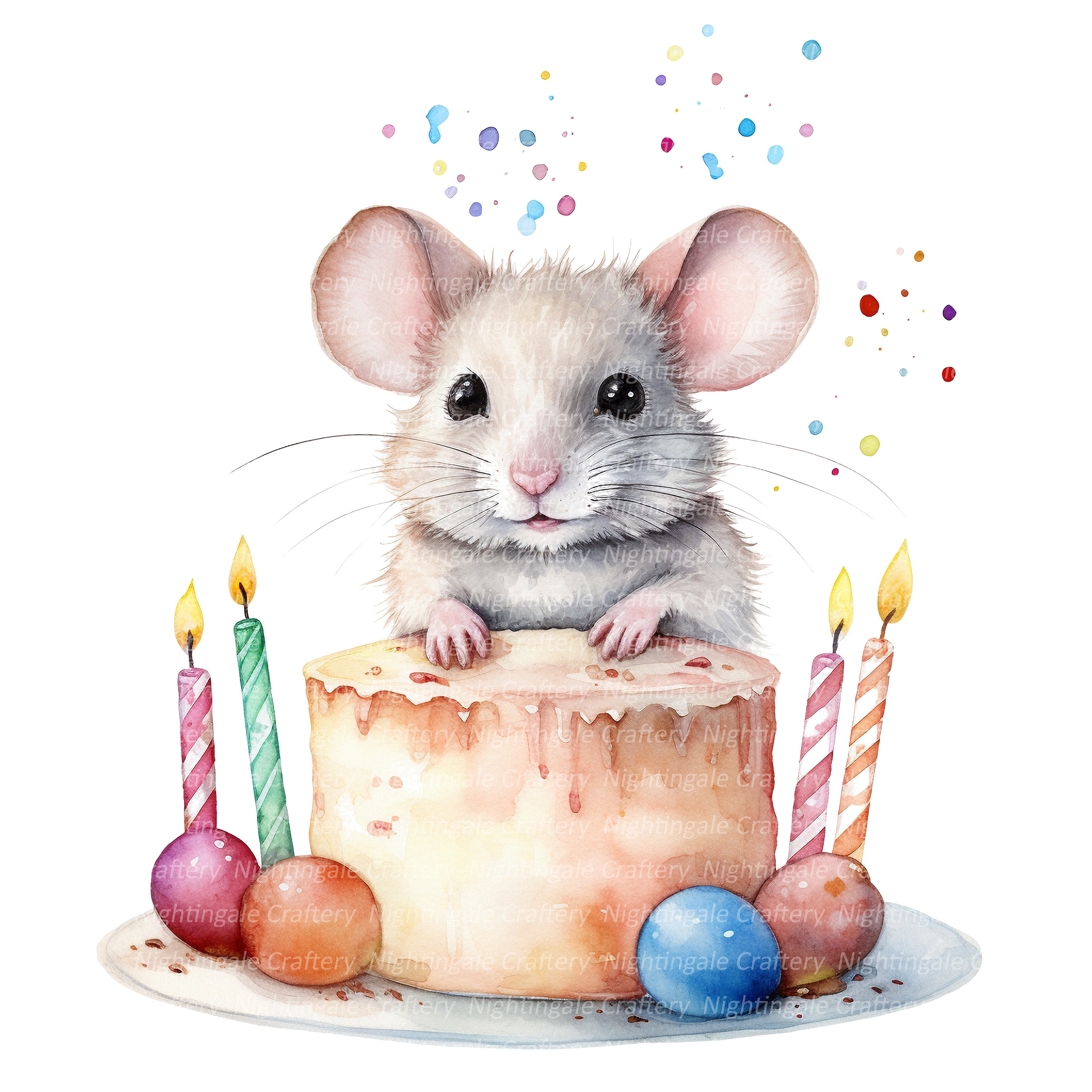 Mouse Party Clipart Printable Watercolor Clipart 10 High - Etsy Canada