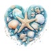 14 Sea Shells Heart Clipart, Seashell Clipart, Printable Watercolor ...