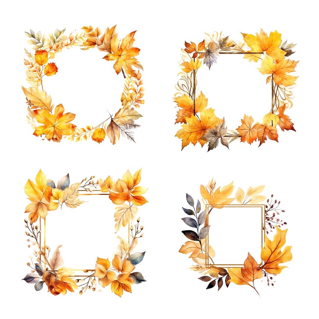 20 Autumn Leaves Frames Clipart Frame Borders Clipart - Etsy