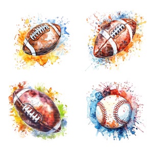 21 Sport Balls Clipart, Soccer, Basketball Clipart, Printable ...