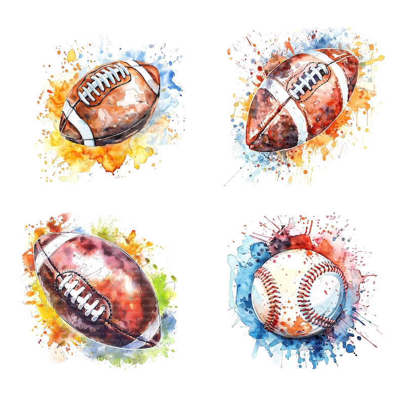 21 Sport Balls Clipart, Soccer, Basketball Clipart, Printable ...