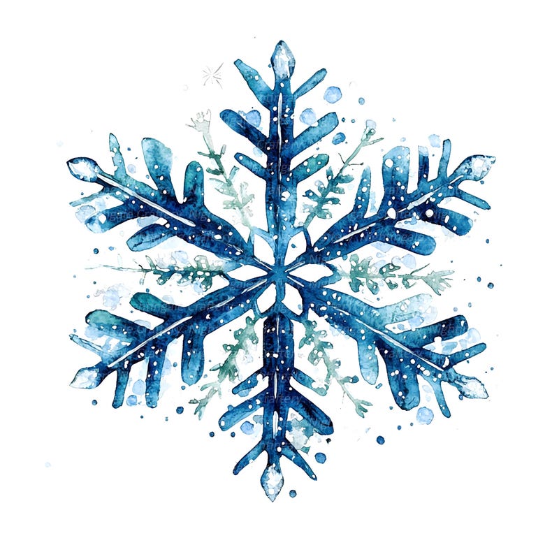 Schneeflocken aquarell - Etsy.de