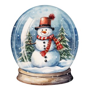 12 Snowman Christmas Snow Globe Clipart, Christmas Snowglobe, Christmas ...