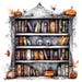 9 Halloween Clipart, Scary Bookshelf, Printable Watercolor Clipart ...