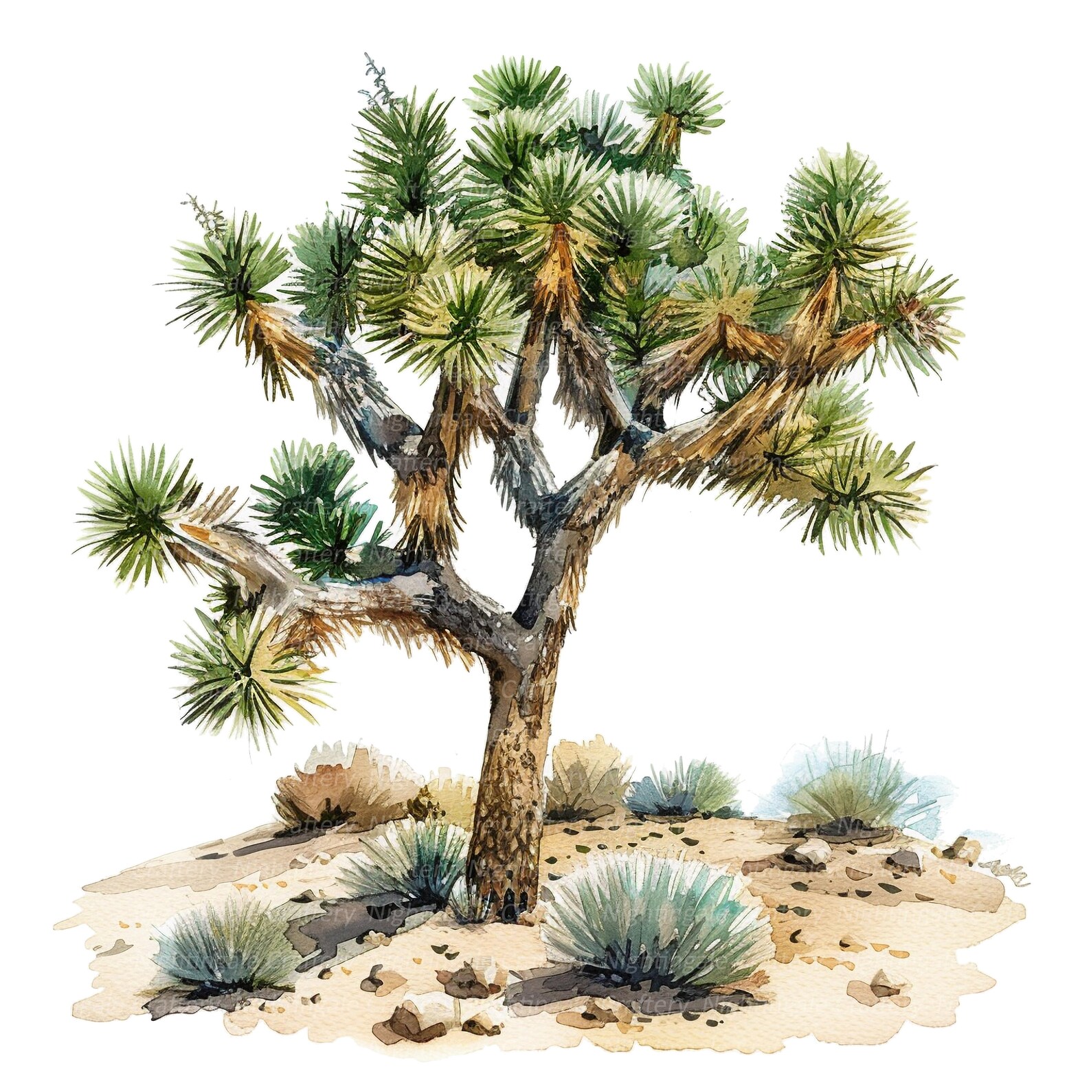 9 Joshua Tree Clipart, Joshua Tree Print, Printable Watercolor Clipart ...