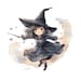 10 Little Witch Cartoon Clipart, Printable Watercolor Clipart, High ...