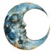 8 Blue Golden Moon Clipart, Moon Face Wall Art, Printable Watercolor ...