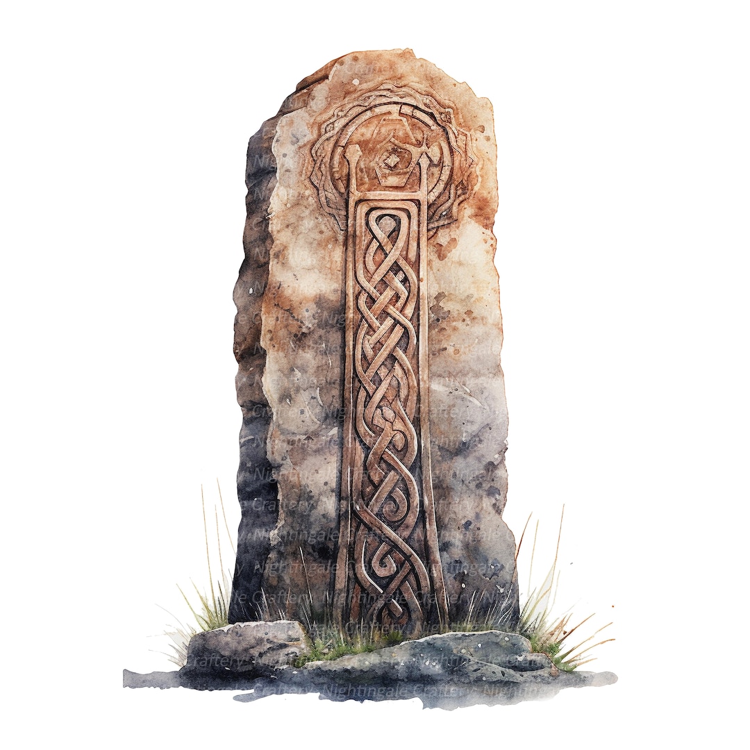 12 Viking Runestone Clipart, Rune Stones, Runes, Printable Watercolor ...