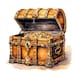 10 Treasure Chest Clipart, Pirate Chest, Printable Watercolor Clipart ...