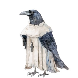 10 Pastor Clipart, Crow Clipart, Cartoon Pastor, Printable Watercolor ...