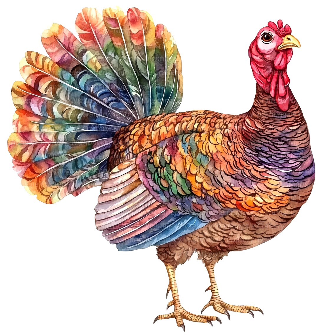 10 Thanksgiving Turkey Clipart, Thanksgiving Print, Printable ...