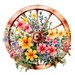 10 Floral Wheel Clipart, Wooden Wheel, Printable Watercolor Clipart ...